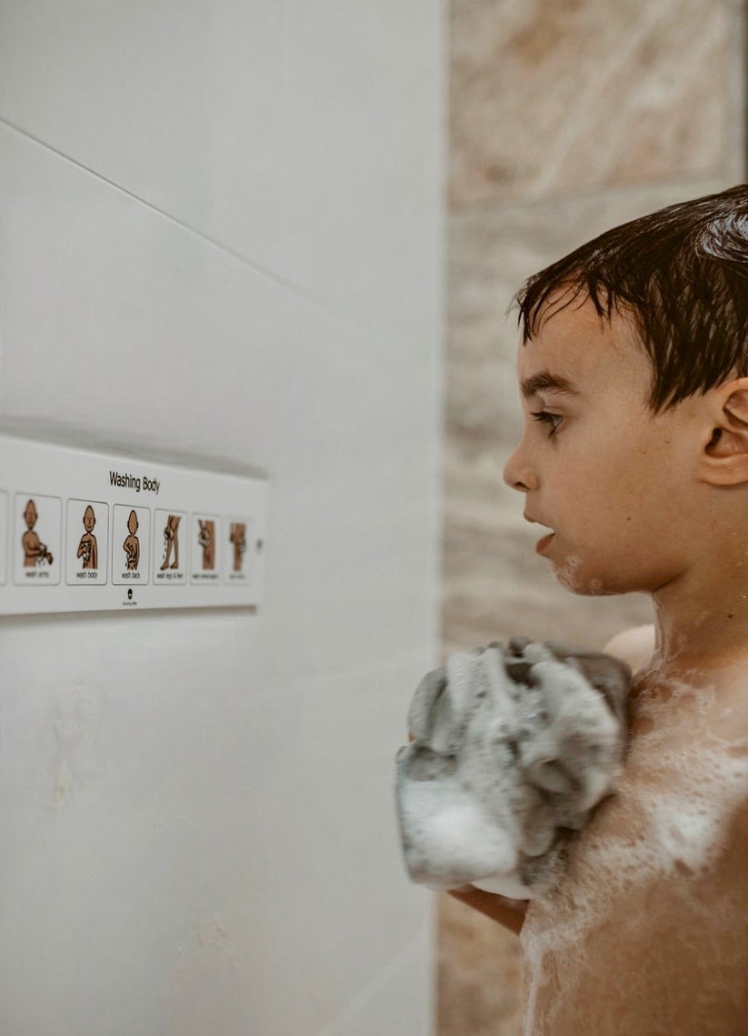 Washing Body Visual Aid for Kids | Step-by-Step Body Washing – Growing ...